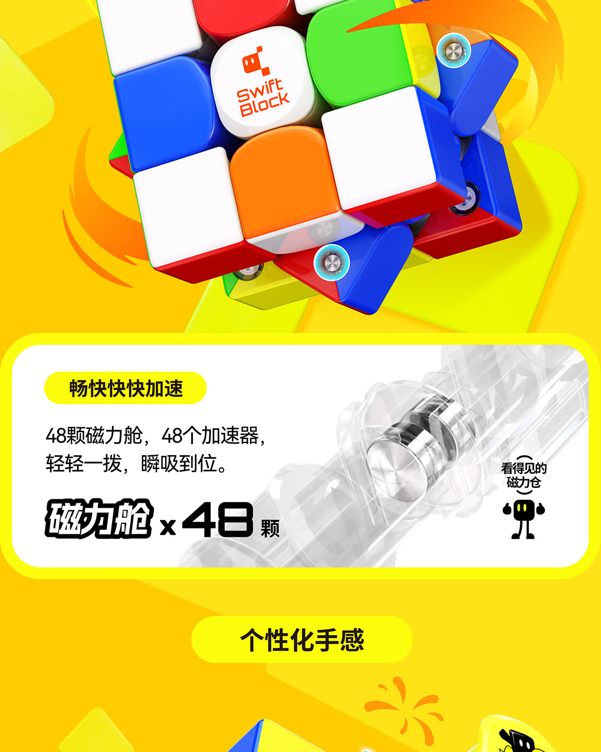 Swift Block 3x3 Magnetic Speed Cube - 2026 Year of the Horse Edition ...